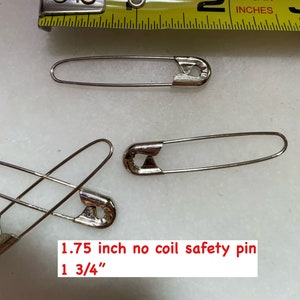 No Coil Safety Pins 1.75 1 3 444.45 Mm Long 30 Pins Coiless Great for Stitch Markers for Woven Fabric or Knitting Etc saorisantacruz Etsy