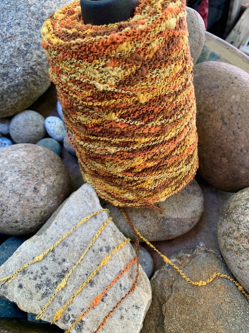 Bulky Cotton Blend Nubby Textured Yarn “harvest“ Machine Washable ...