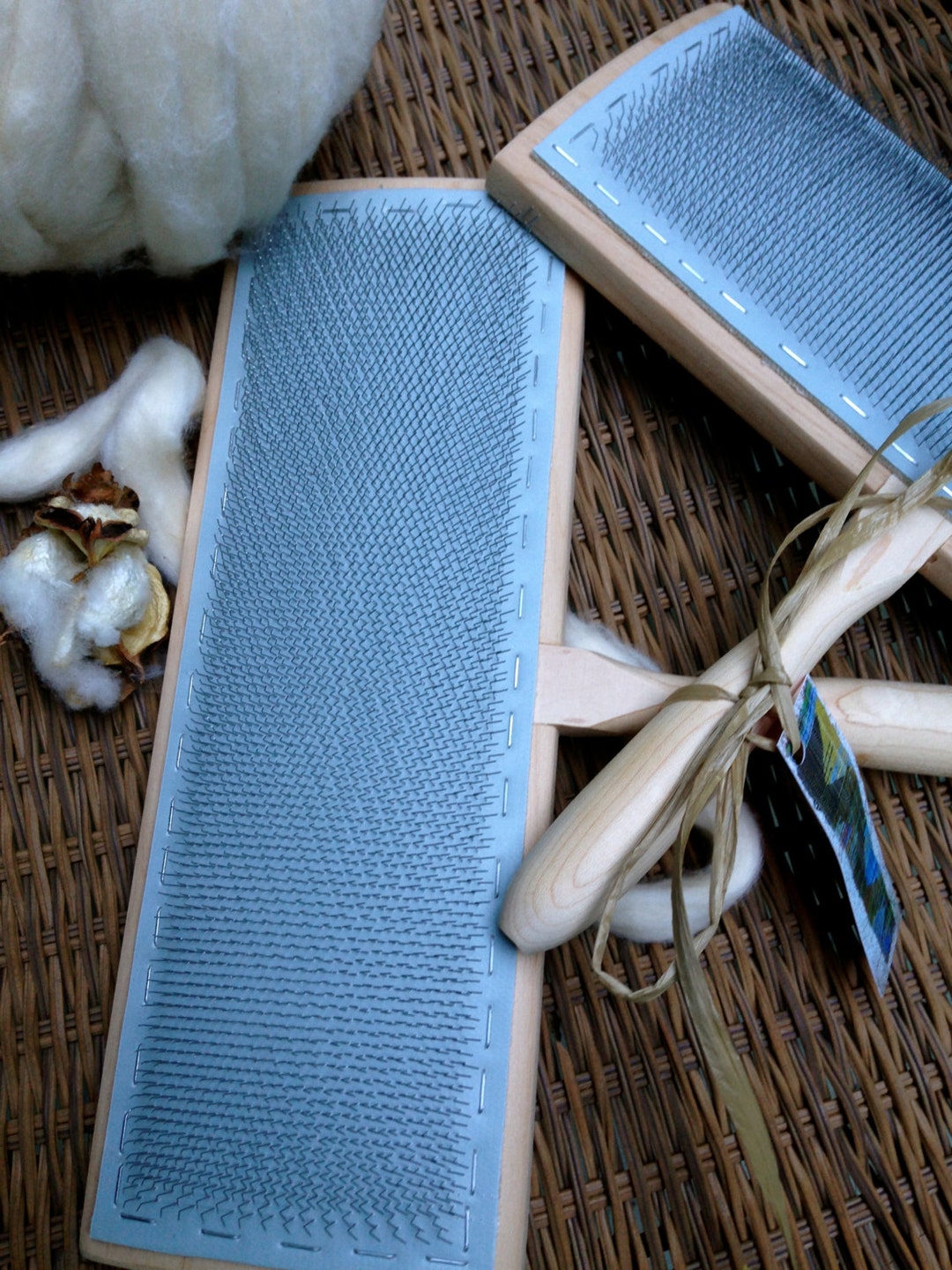 Clemes and Clemes Large Cotton Carder Pair of Xlarge Curved Back Cards ...