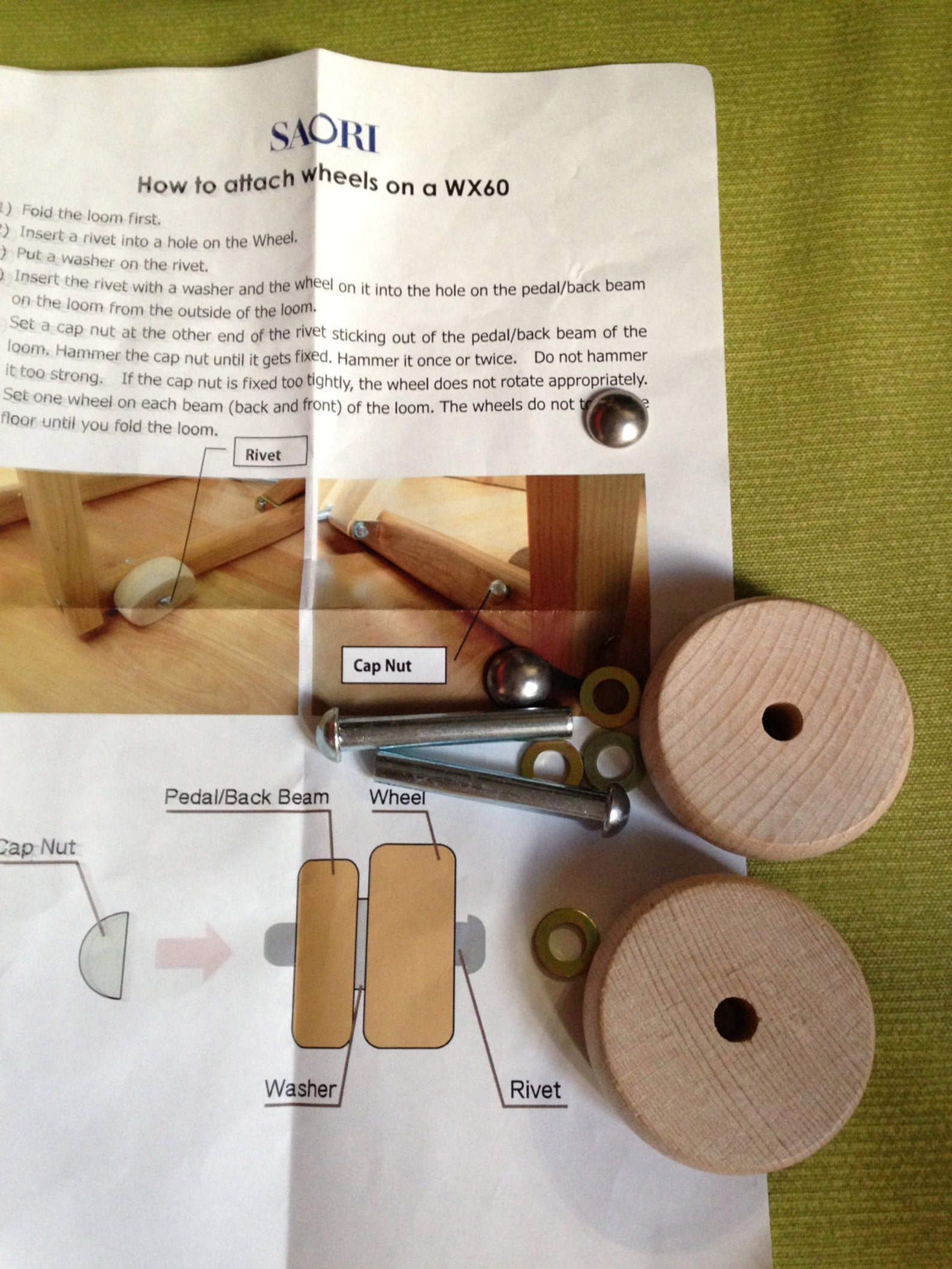 Wooden Loom Wheels Set for the WX60 Wx90 Folding Saori Looms ...