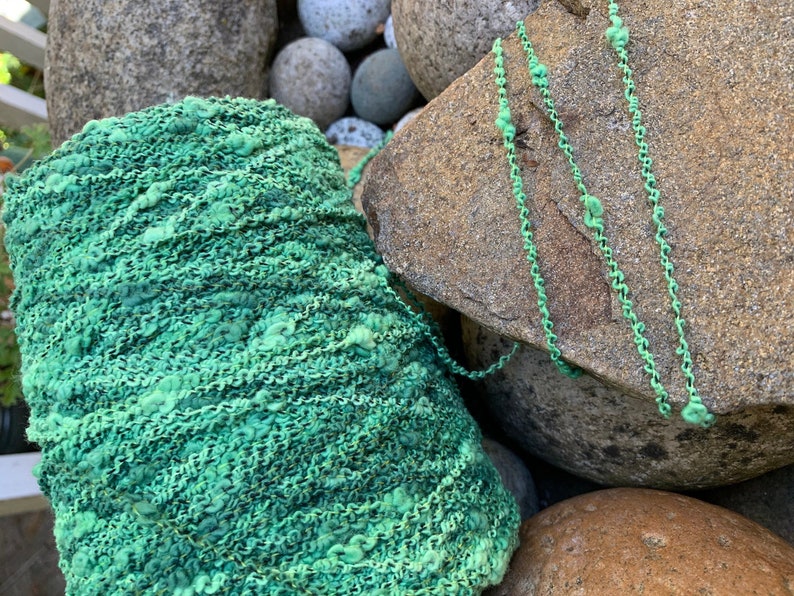 Bulky cotton blend nubby textured yarn greens machine | Etsy