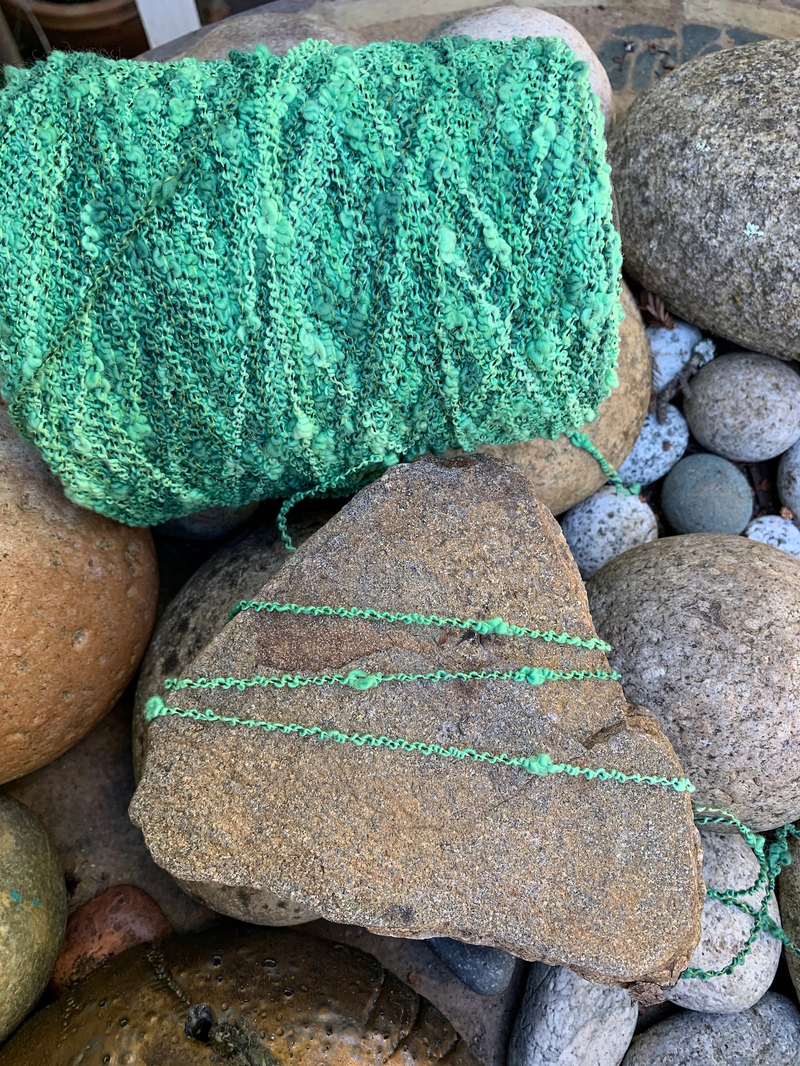 Bulky Cotton Blend Nubby Textured Yarn greens Machine - Etsy