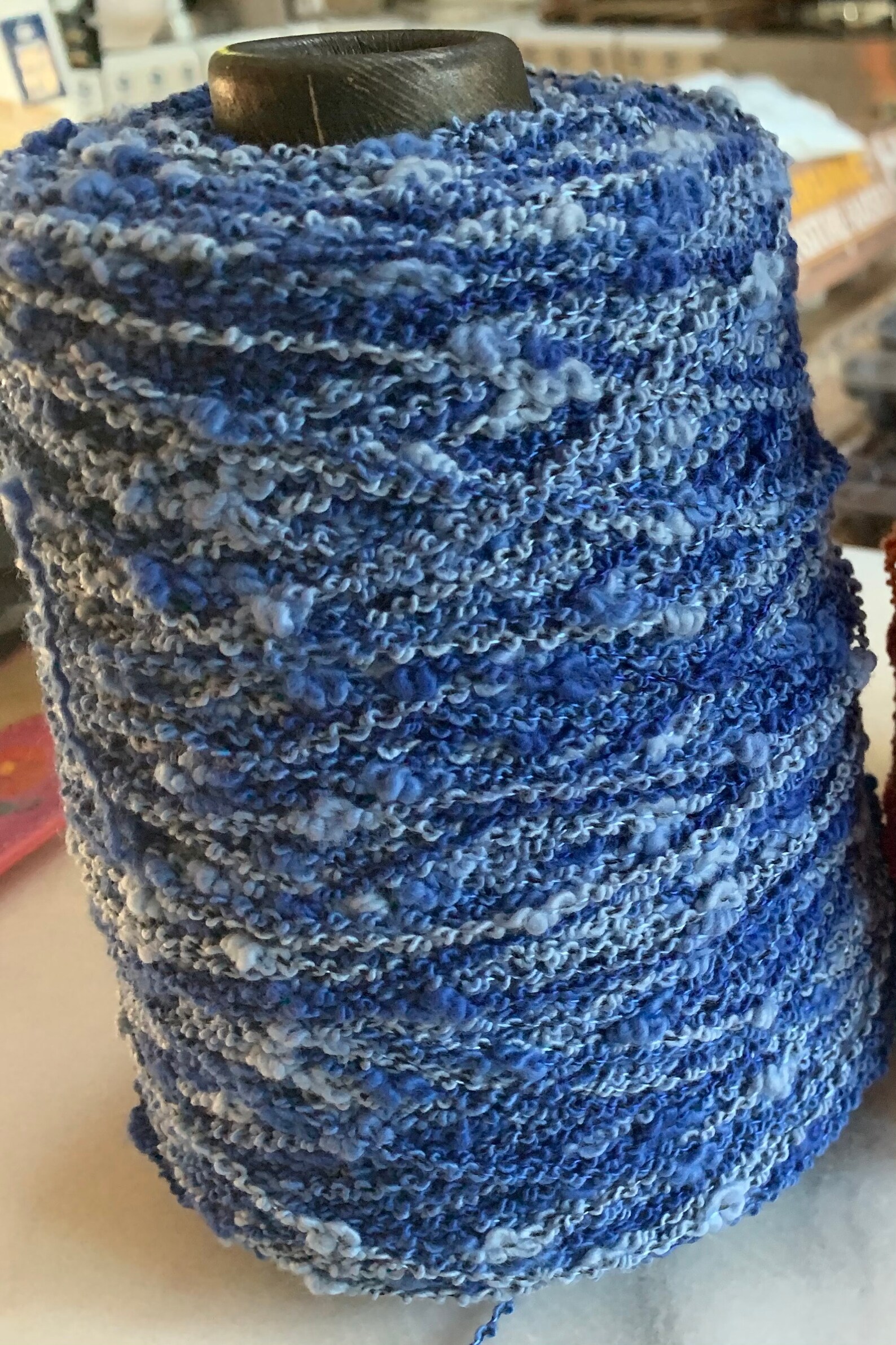 Bulky cotton blend nubby textured yarn pure graduated blue | Etsy