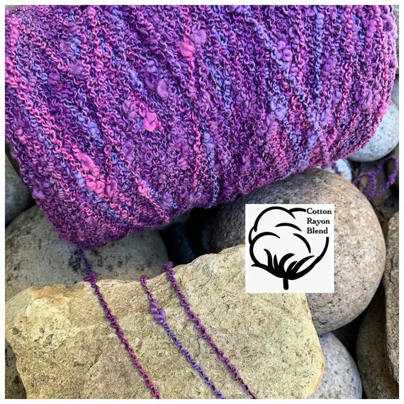 Bulky Cotton Blend Nubby Textured Yarn purple Blend machine - Etsy