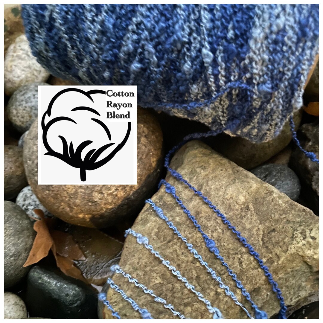 Bulky Cotton Blend Nubby Textured Yarn “ Pure Graduated Blue“ Machine ...