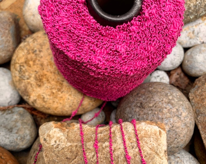 Bulky cotton blend nubby textured yarn fuchsia machine washable ...