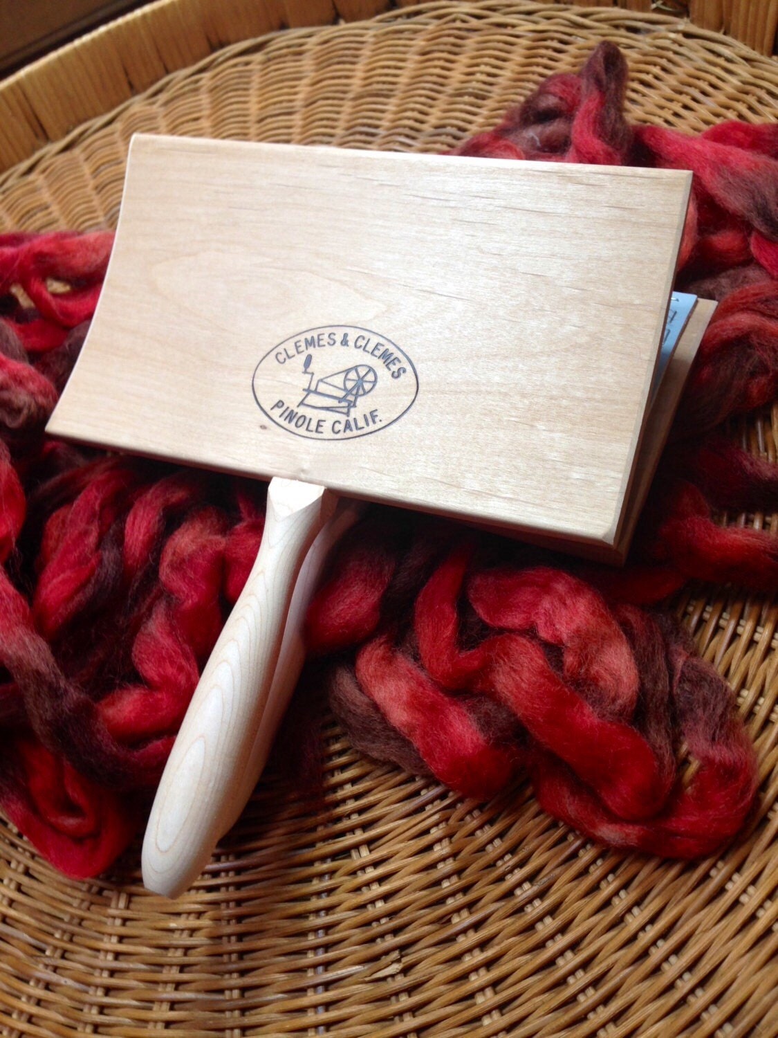 Clemes and Clemes a Pair of Curved Back Wool Hand Carders72 TPI Full ...