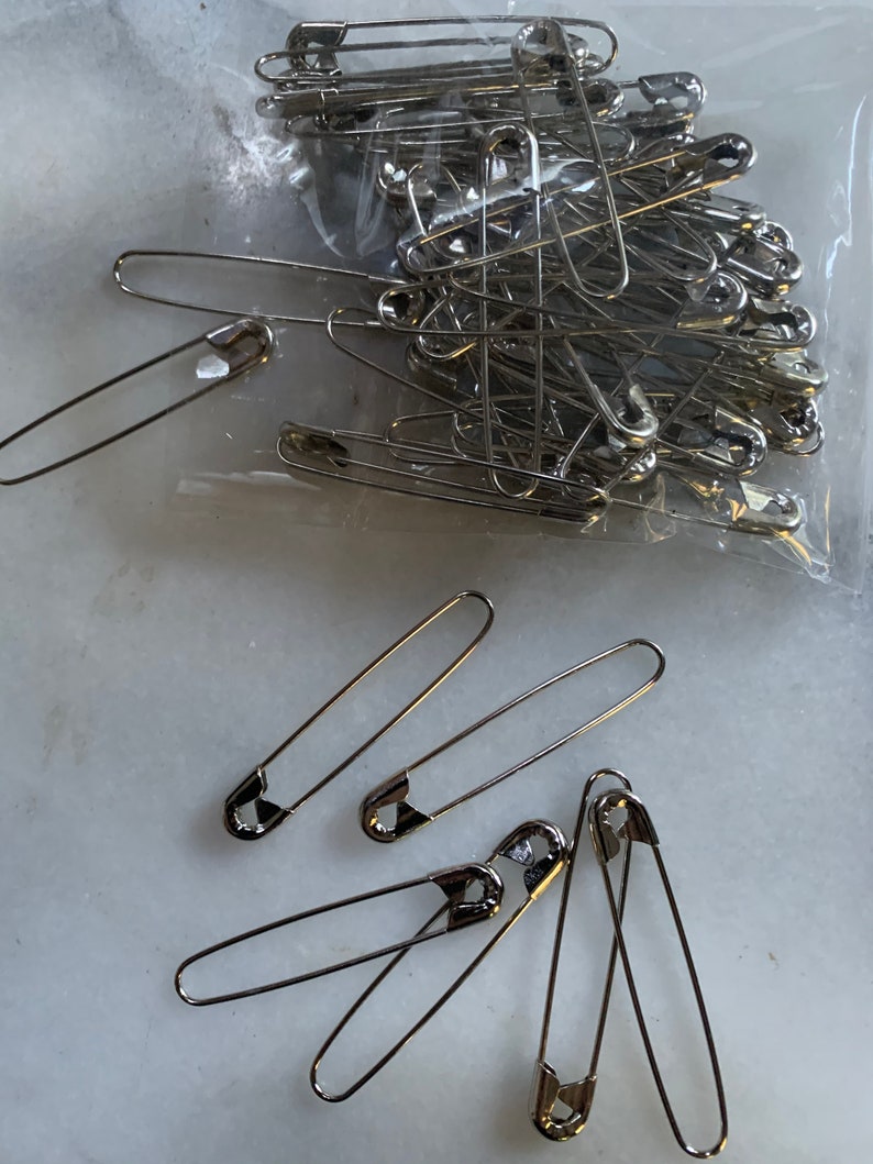 No Coil Safety Pins 1.75 1 3/444.45 Mm Long 30 Pins - Etsy