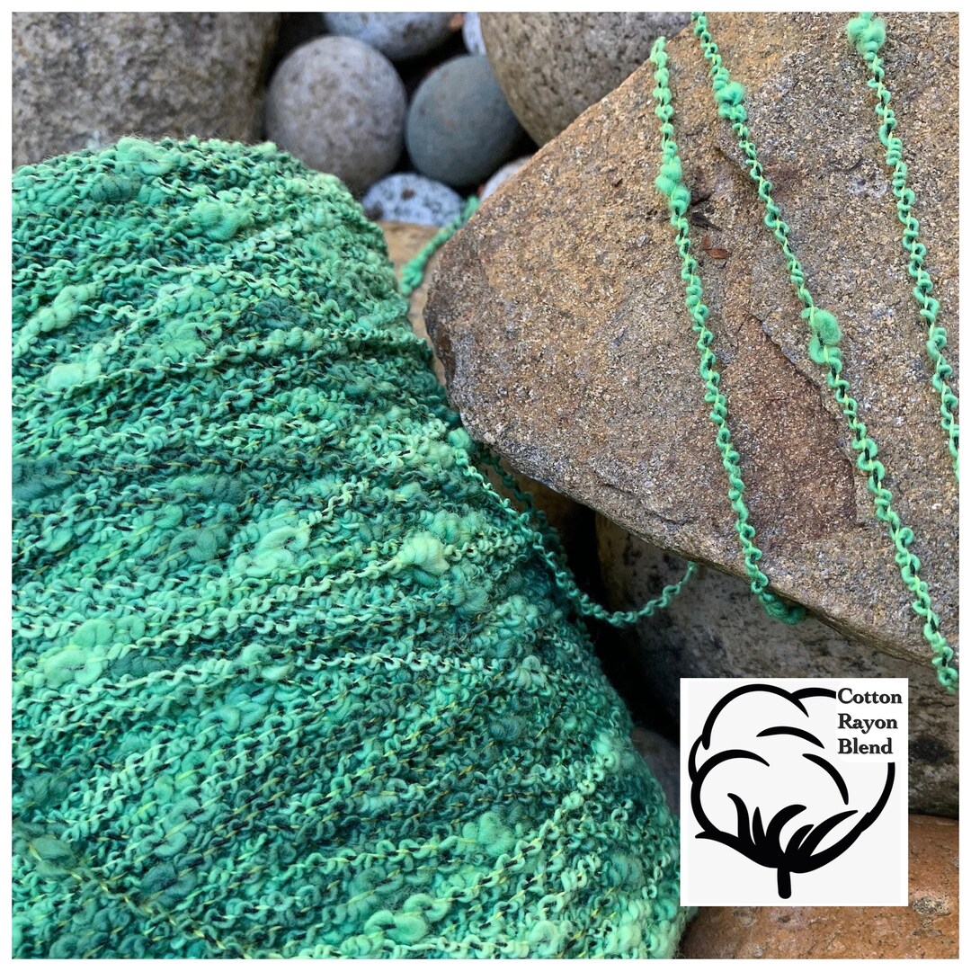 Bulky Cotton Blend Nubby Textured Yarn greens Machine - Etsy