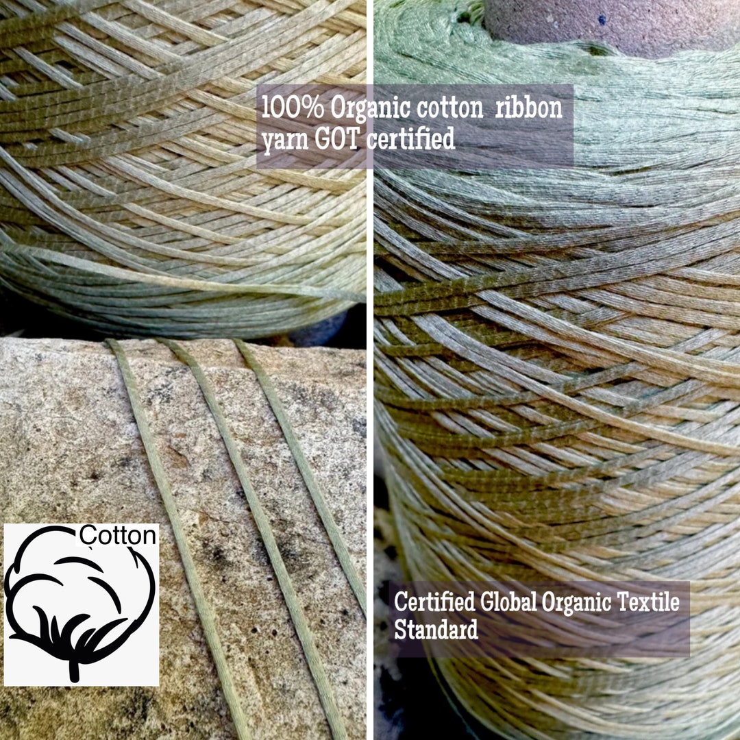 Organic Cotton Beautiful Narrow Ribbon Large Cone Yarn Certified Global ...