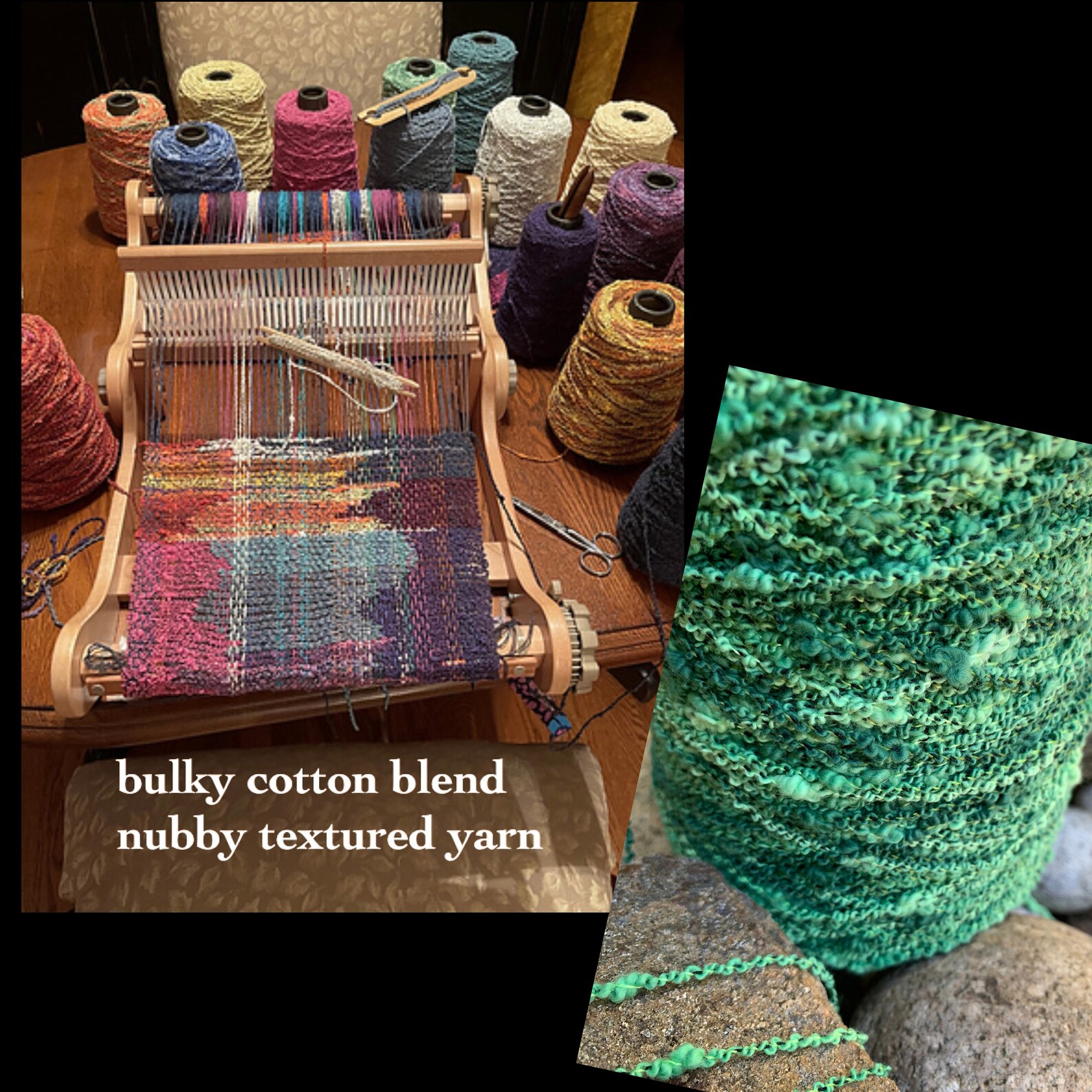 Bulky Cotton Blend Nubby Textured Yarn greens Machine - Etsy