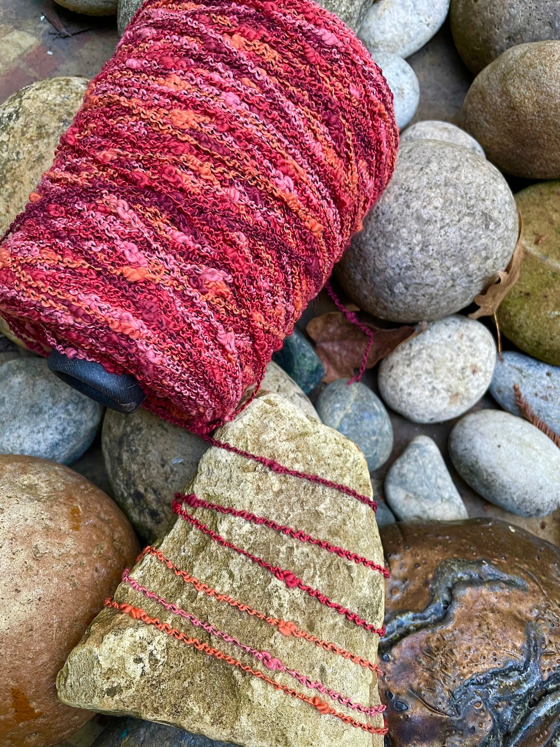 Bulky Cotton Blend Nubby Textured Yarn chile Peppers | Etsy