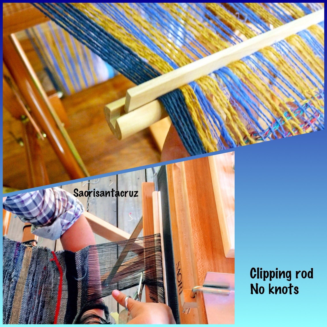 Saori Loom Weaving Tying /clipping Rod Warps in Stock Ready to | Etsy UK