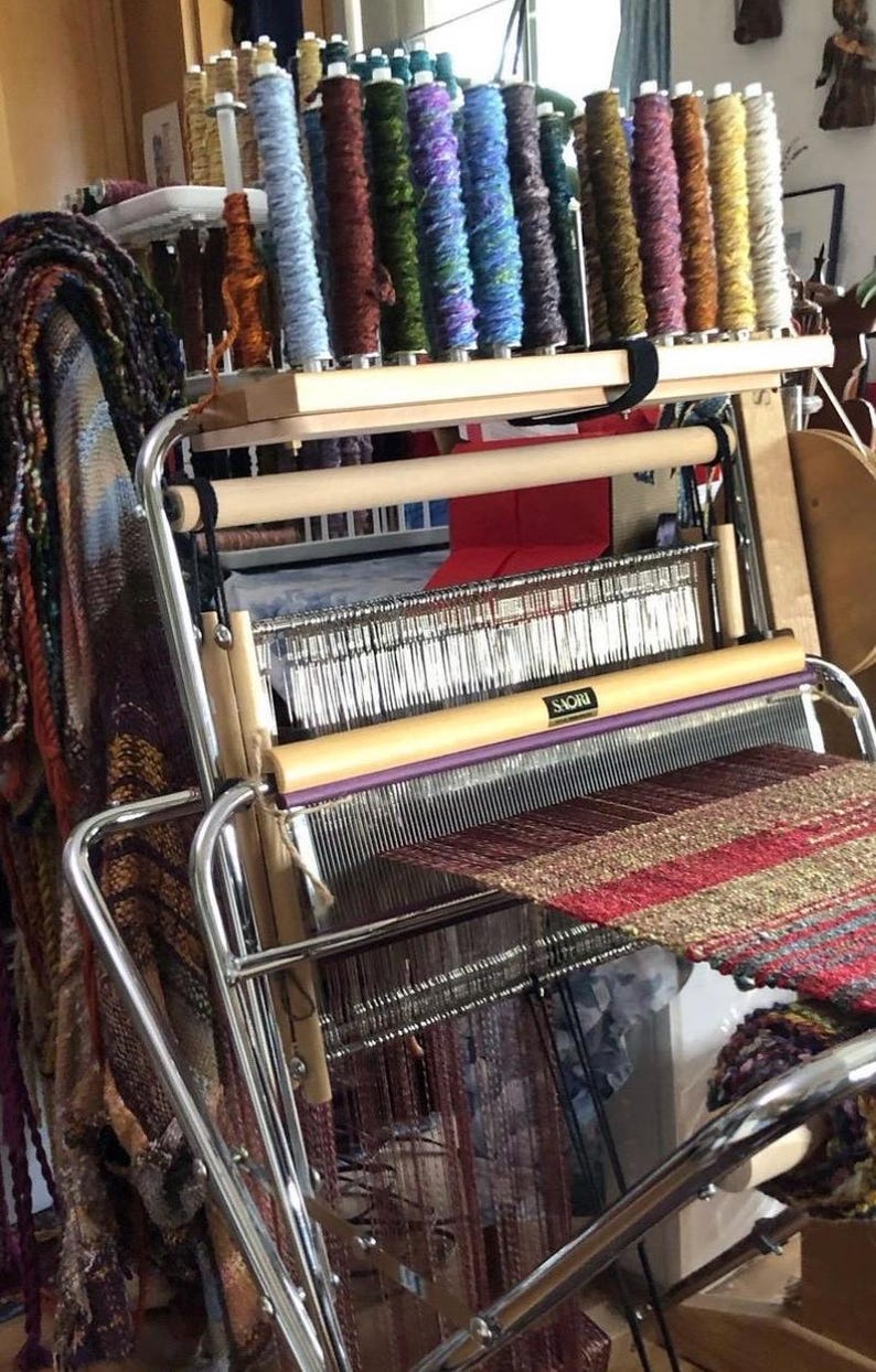 Weaving Bobbin Rack Holds 12 Wound Boat Shuttle Bobbins Maple ,sturdy ...