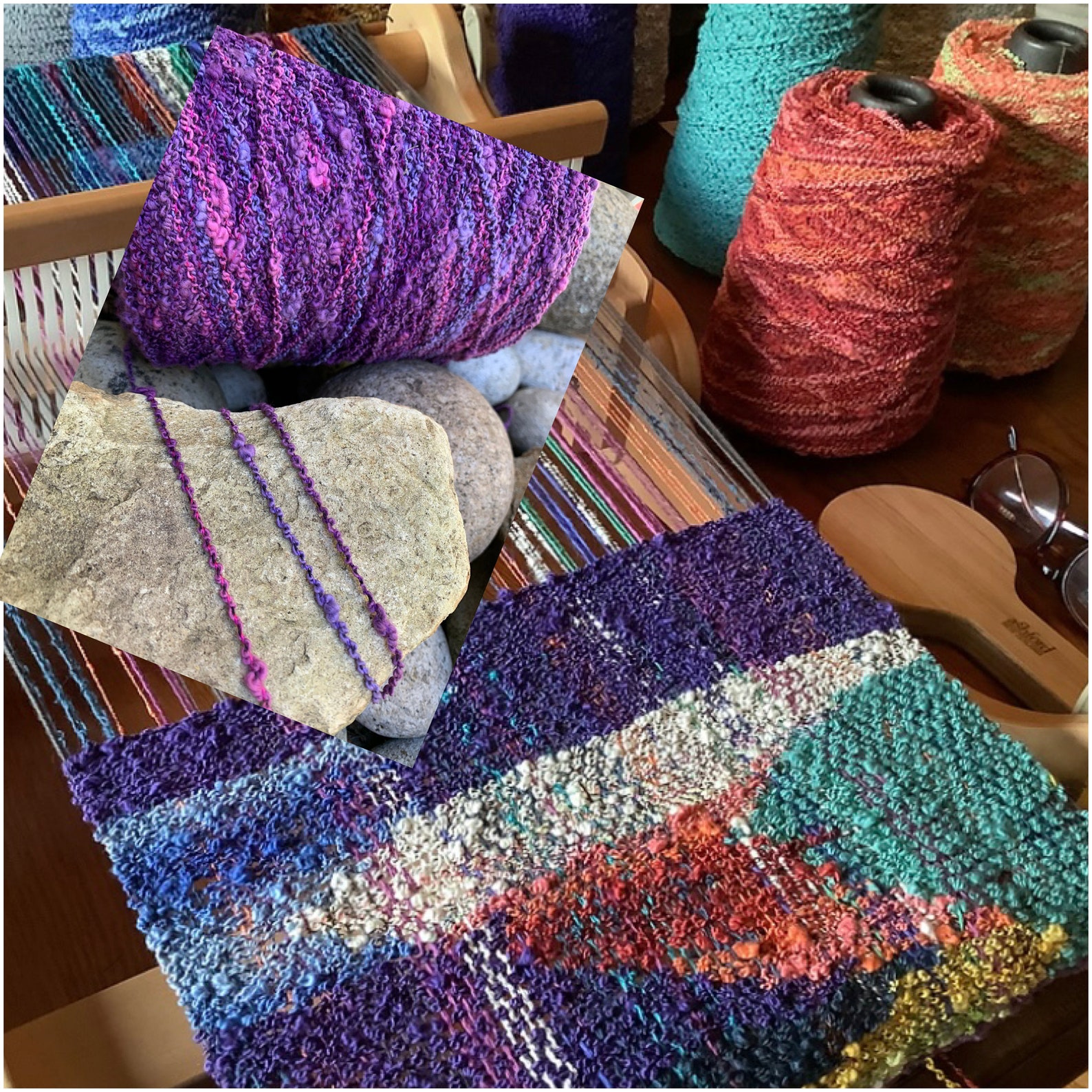 Bulky Cotton Blend Nubby Textured Yarn purple Blend machine - Etsy