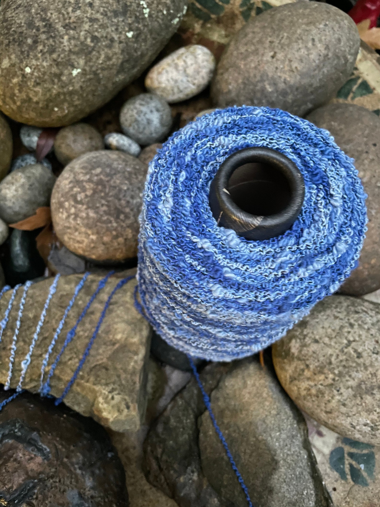 Bulky Cotton Blend Nubby Textured Yarn Pure Graduated Blue - Etsy