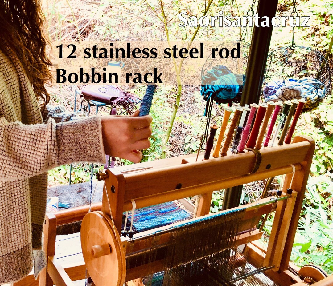 Weaving Bobbin Rack Holds 12 Wound Boat Shuttle Bobbins,maple, Sturdy ...