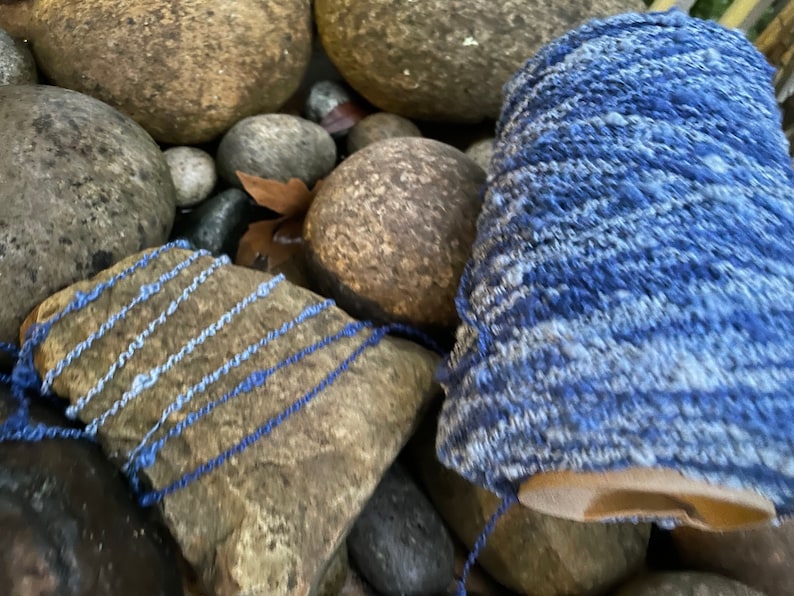 Bulky Cotton Blend Nubby Textured Yarn Pure Graduated Blue - Etsy