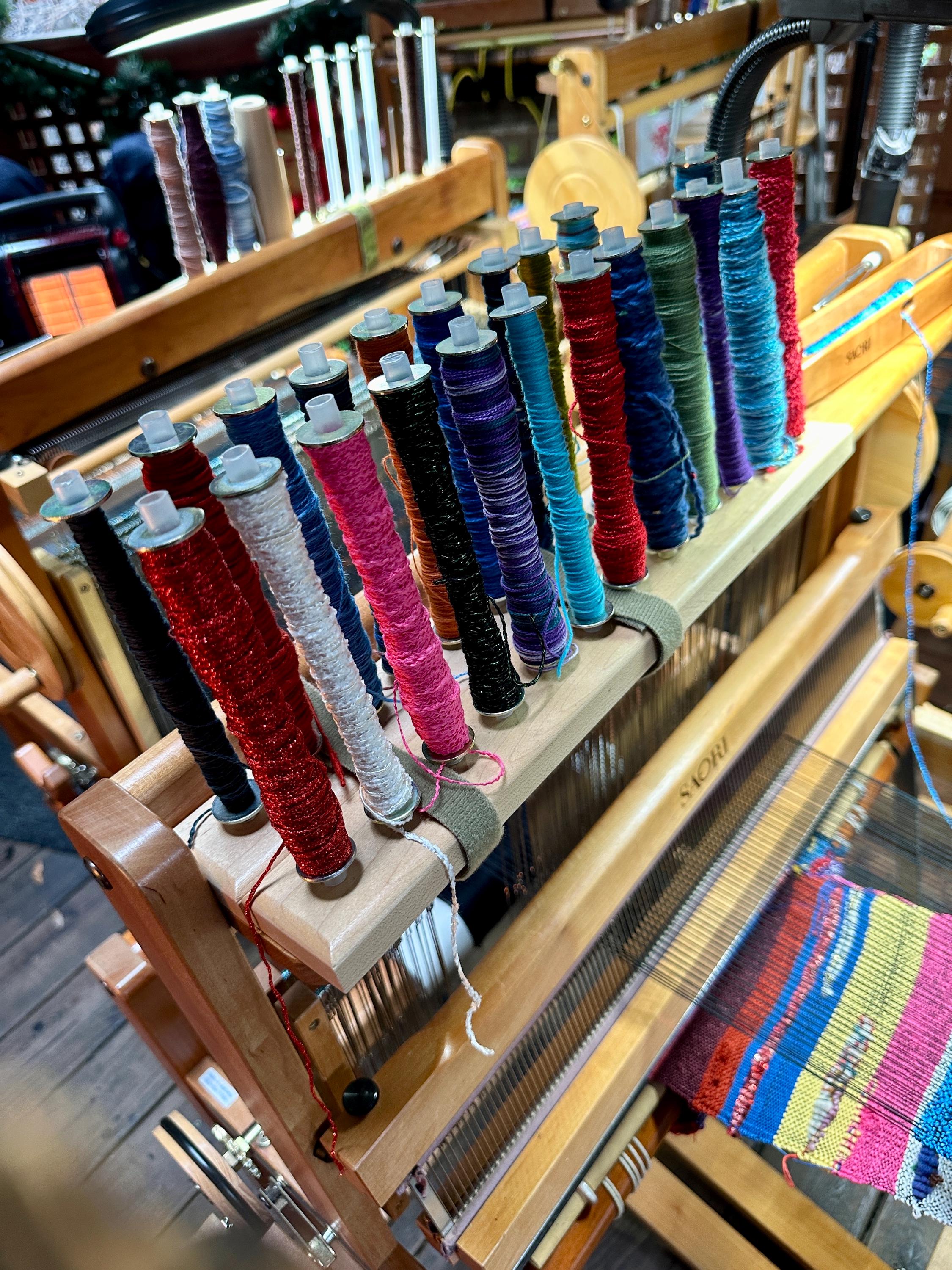 Weaving Bobbin Rack Holds 12 Wound Boat Shuttle Bobbins ,maple,sturdy ...