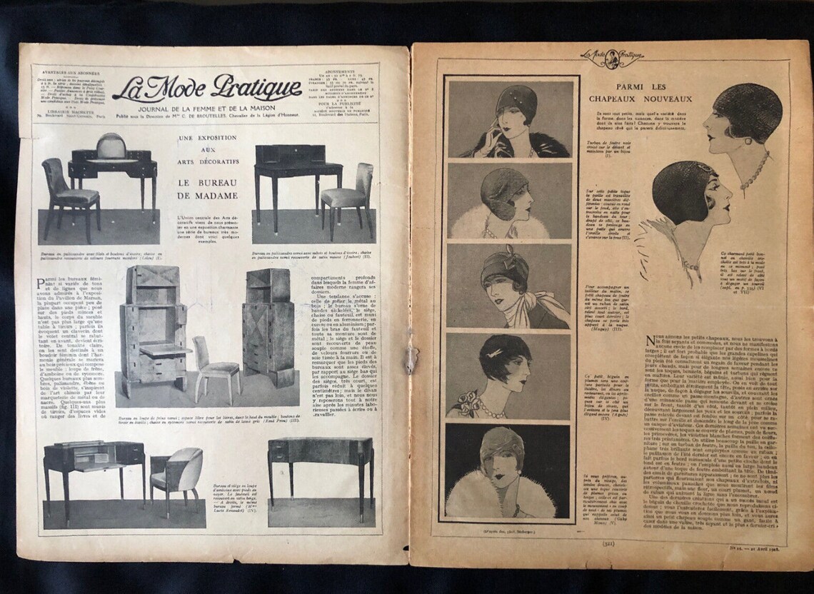 Mode Pratique 1928 Vtg French Fashion Magazine Art Deco Flappers Sewing ...
