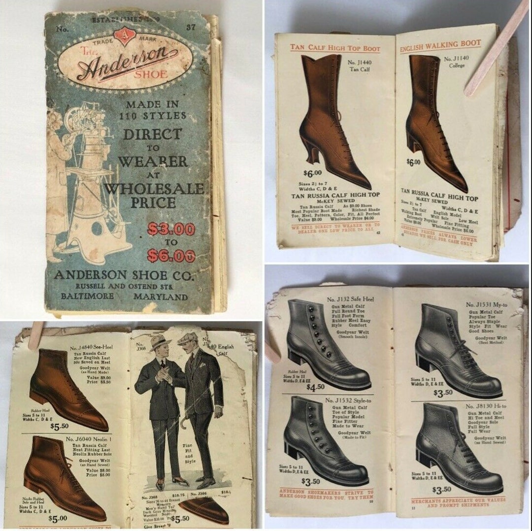 Antique 1915 Shoe Catalogue Anderson Shoe Co Baltimore MD - Etsy