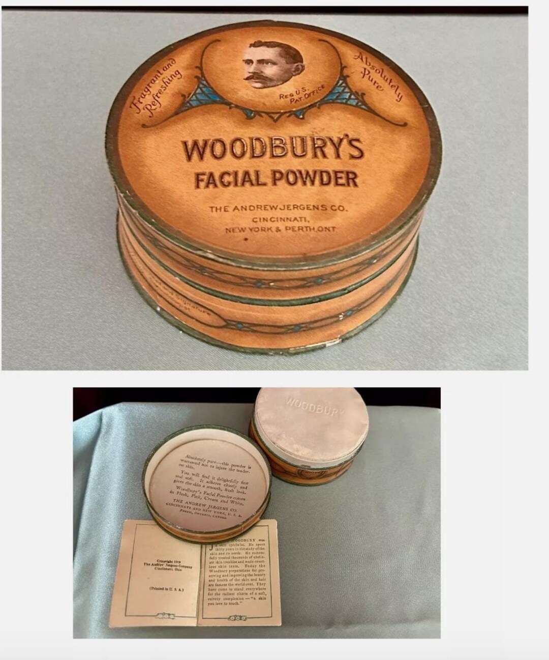 Antique 1919 Woodbury's Facial Powder Jergens Sealed Unused - Etsy