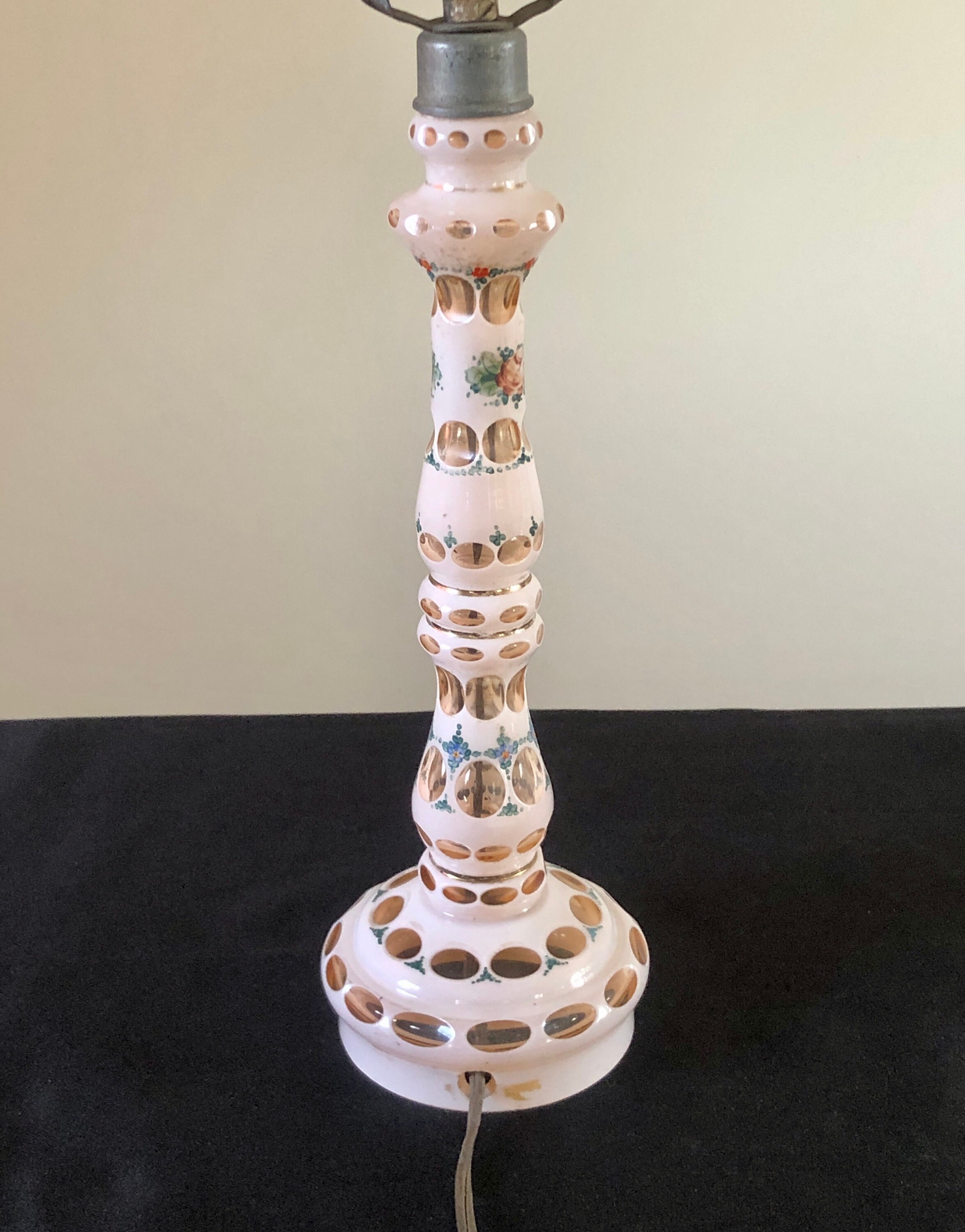 Antique Czech Bohemian Moser Glass Pink Lamp Hand Painted - Etsy