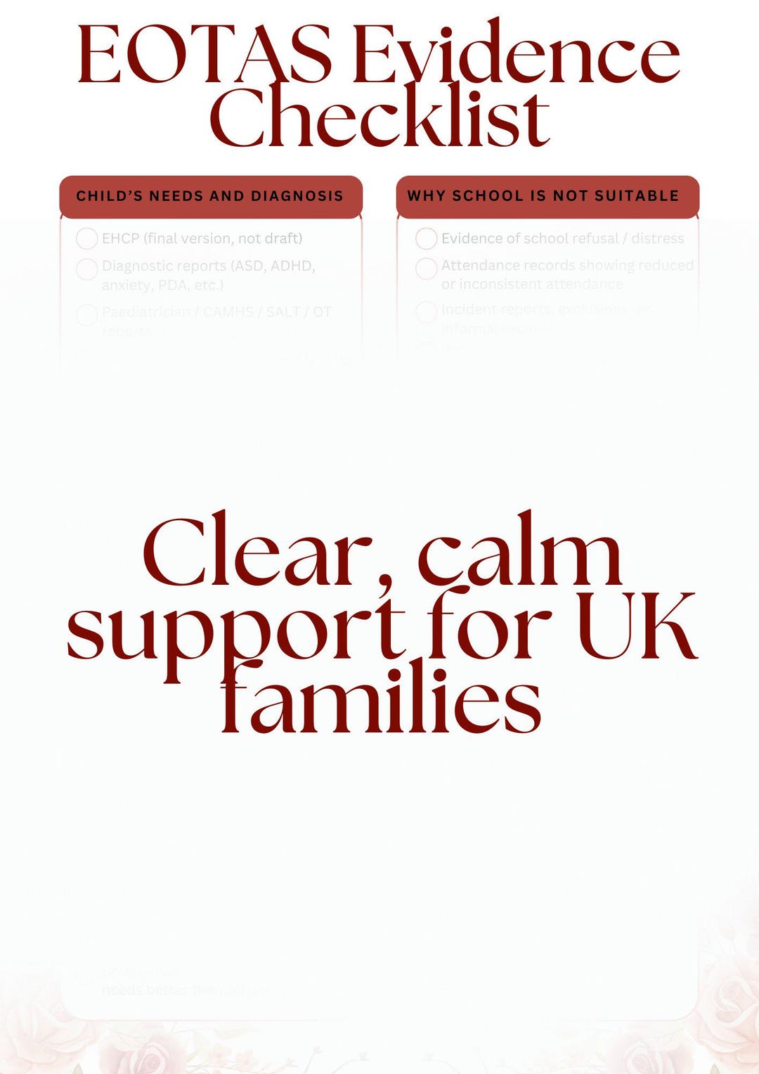 EOTAS Evidence Checklist & Parent Statement | EHCP Support (pdf ...