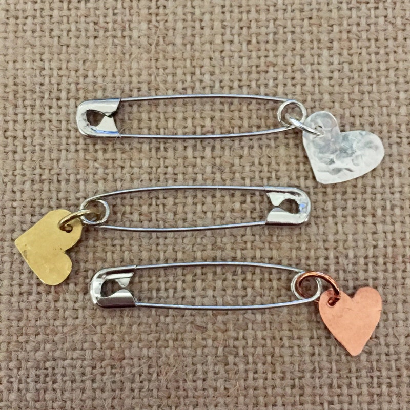 Heart Safety Pin - Etsy