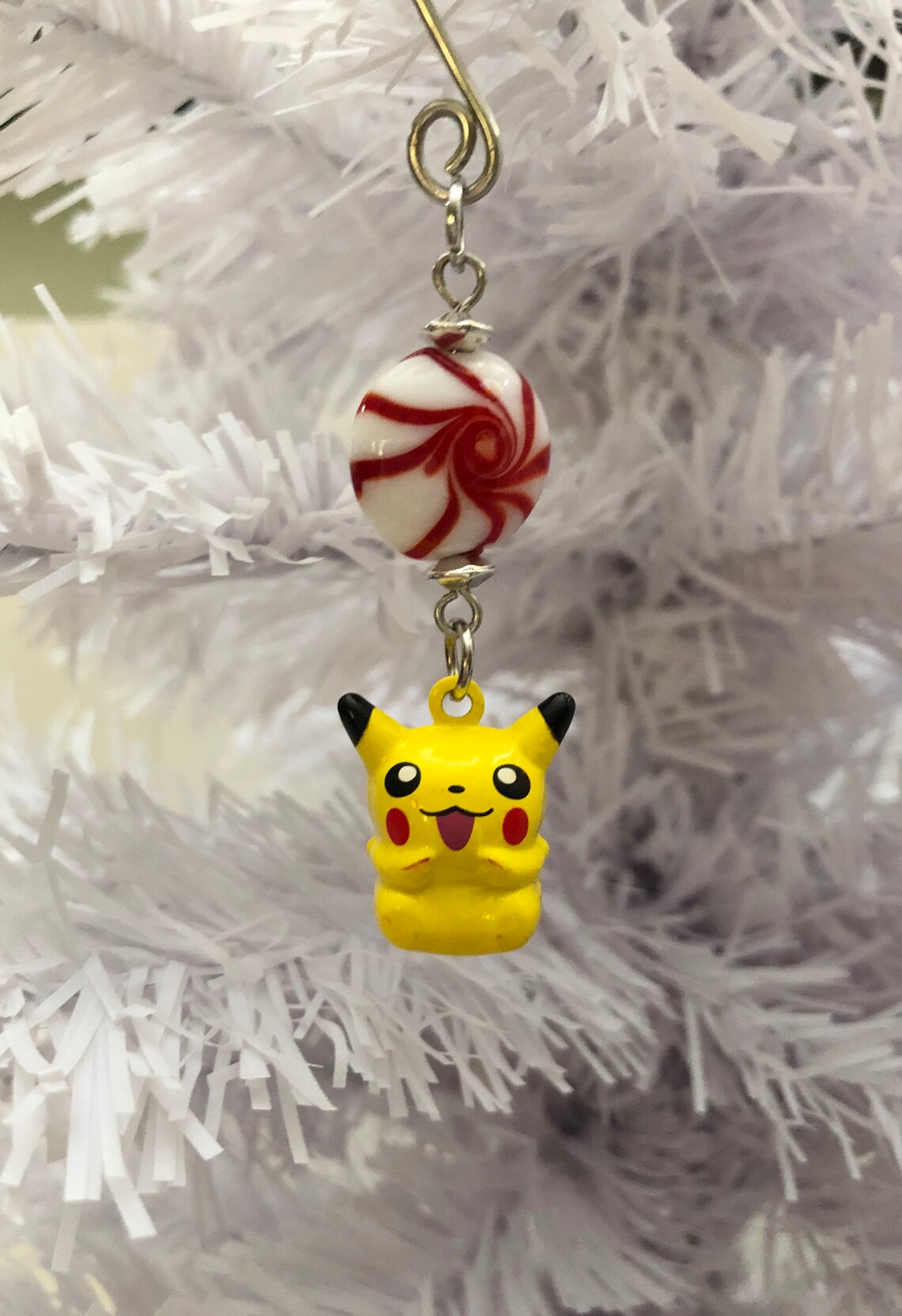 Pikachu Candy Cane Ornament Jingle Bell Pokemon Go Pogo - Etsy