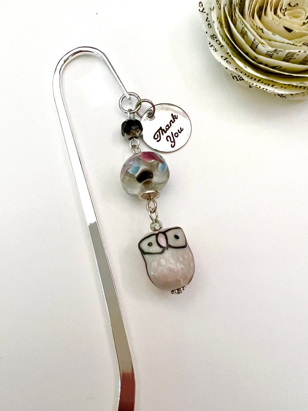 Owl Thank You Bookmark, Many Thanks, Book Lover, Reader, Present Topper ...