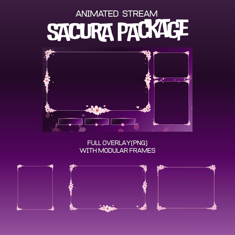 Animated Sakura Stream Overlay Package - Etsy
