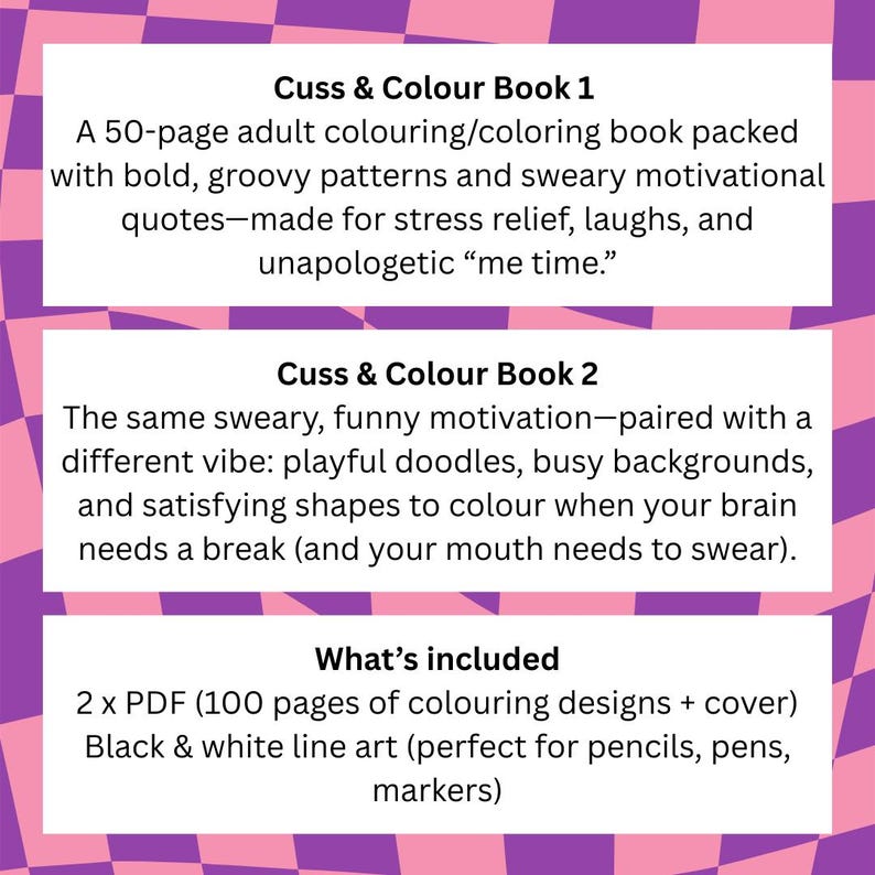 100 Pages Adult Swear Word Coloring Book: Cuss & Colour, (PDF Bundle ...