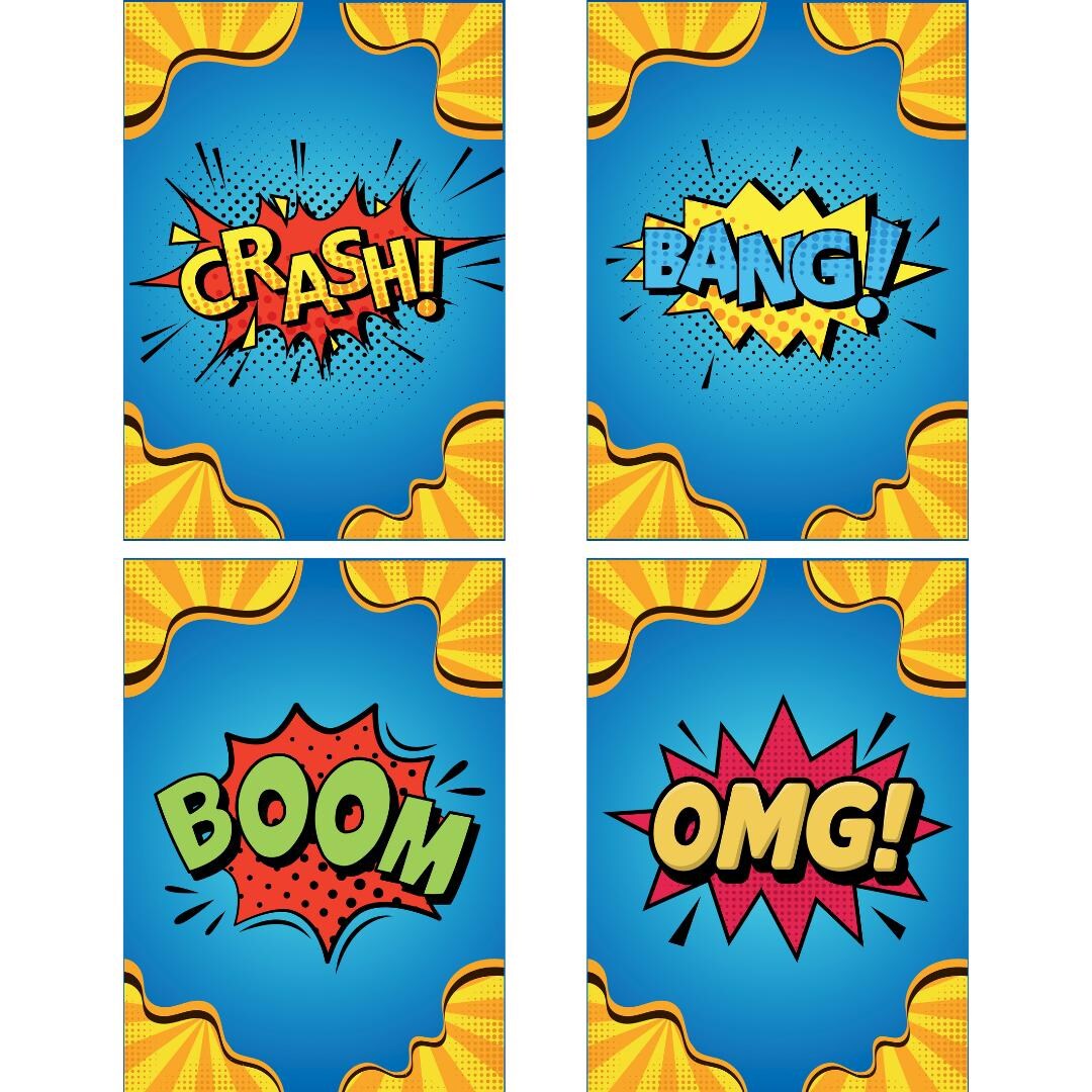 Comic Sound Effects Poster Set | Kids Room Decor (A3 Digital Download ...
