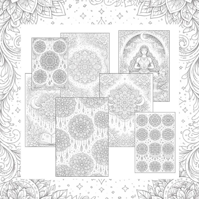 Adult Colouring Book Mindful Mandalas | Printable A4 PDF | Stress ...