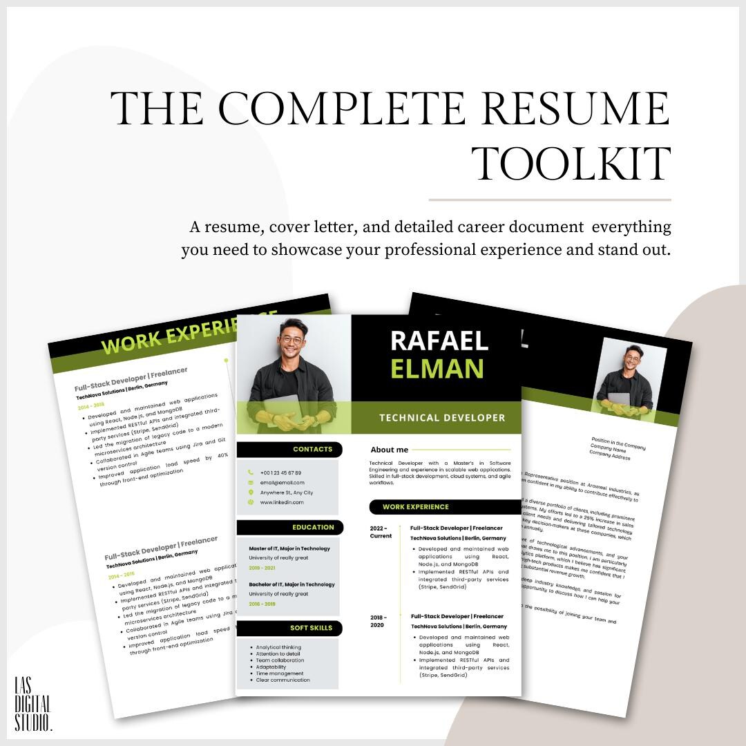 Creative Resume & Cover Letter Template | Canva Editable CV | Digital ...