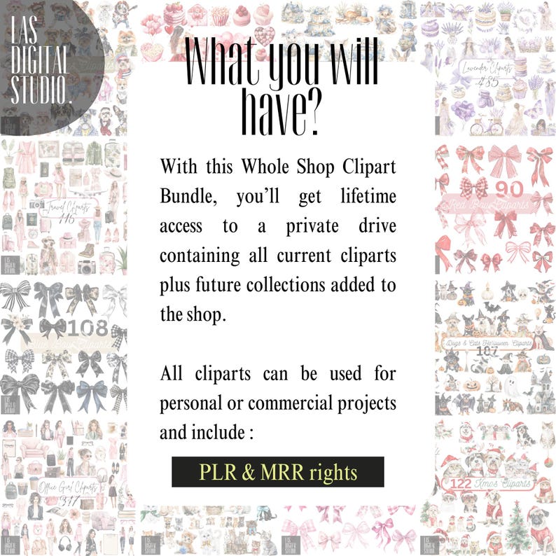 Whole Shop Cliparts Bundle | PLR & MRR Resell Rights | Stickers - Etsy