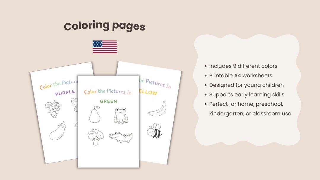 Color the Pictures in – A Gentle Color Learning Book - Etsy