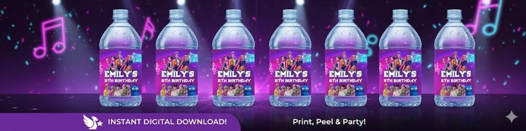 K-pop Demon Hunter Water Bottle Labels – Editable 8.5” X 2” Drink ...
