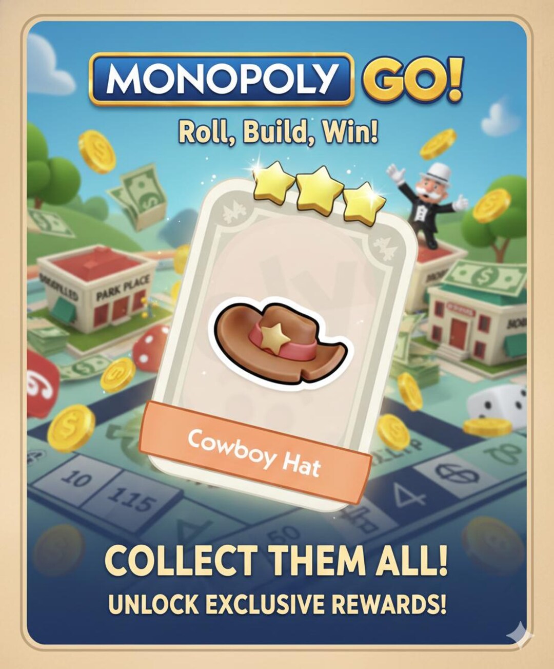 Monopoly Go Sticker 3 Star Cowboy Hat ( Set 16 ) Instant Delivery - Etsy