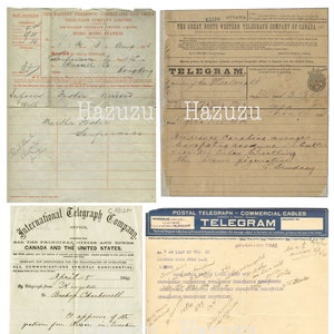 Vintage Telegrams Printable Ephemera Telegraph Paper Pack Bundle Labels ...