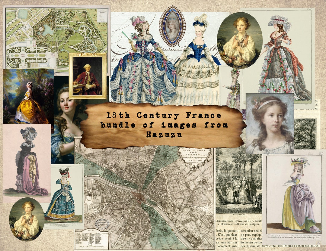 18th Century France Printable Paper Pack Bundle Marie Antoinette Paris ...