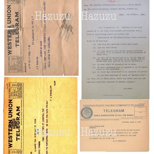 Vintage Telegrams Printable Ephemera Telegraph Paper Pack Bundle Labels ...