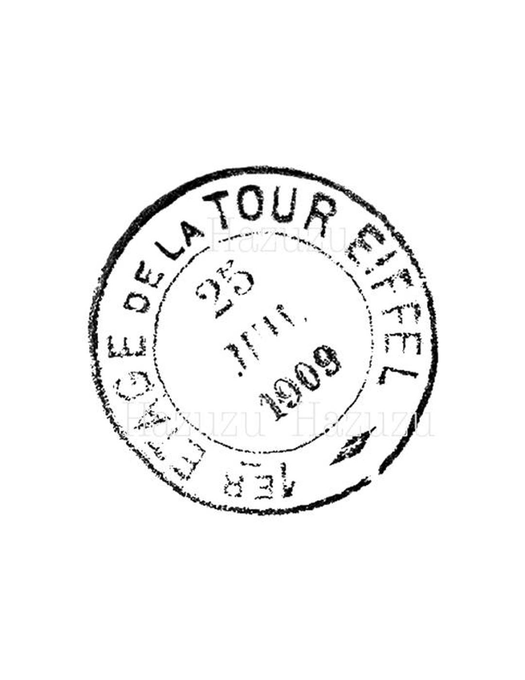 Eiffel Tower French POSTMARK PNG Paris Ephemera Clip Art Transparent ...