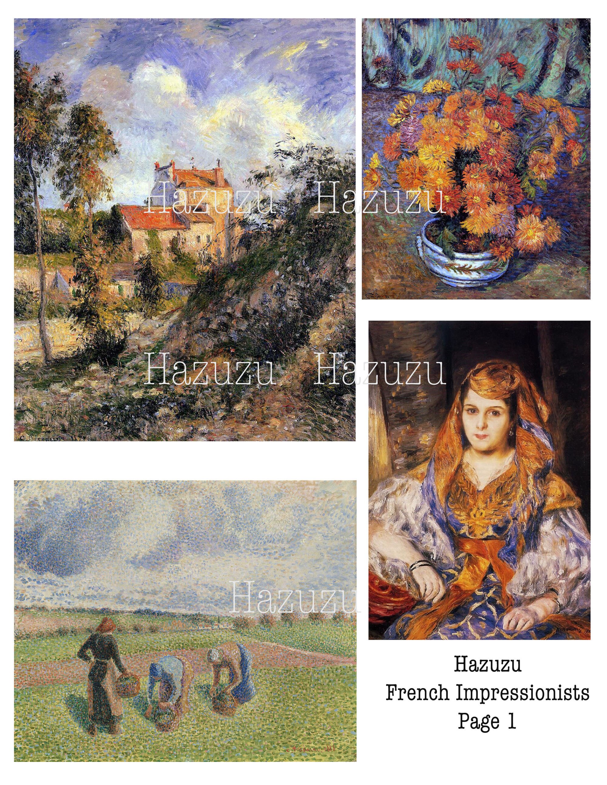 French Impressionists Printable Paintings Paper Pack Bundle | Etsy
