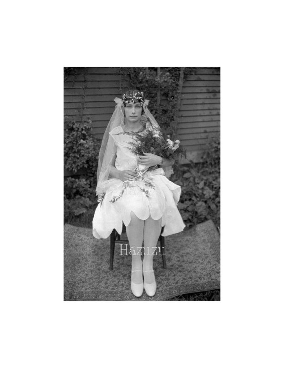 Vintage Wedding Photo Terrified Bride Woman 1920s Bridal Clip Art ...