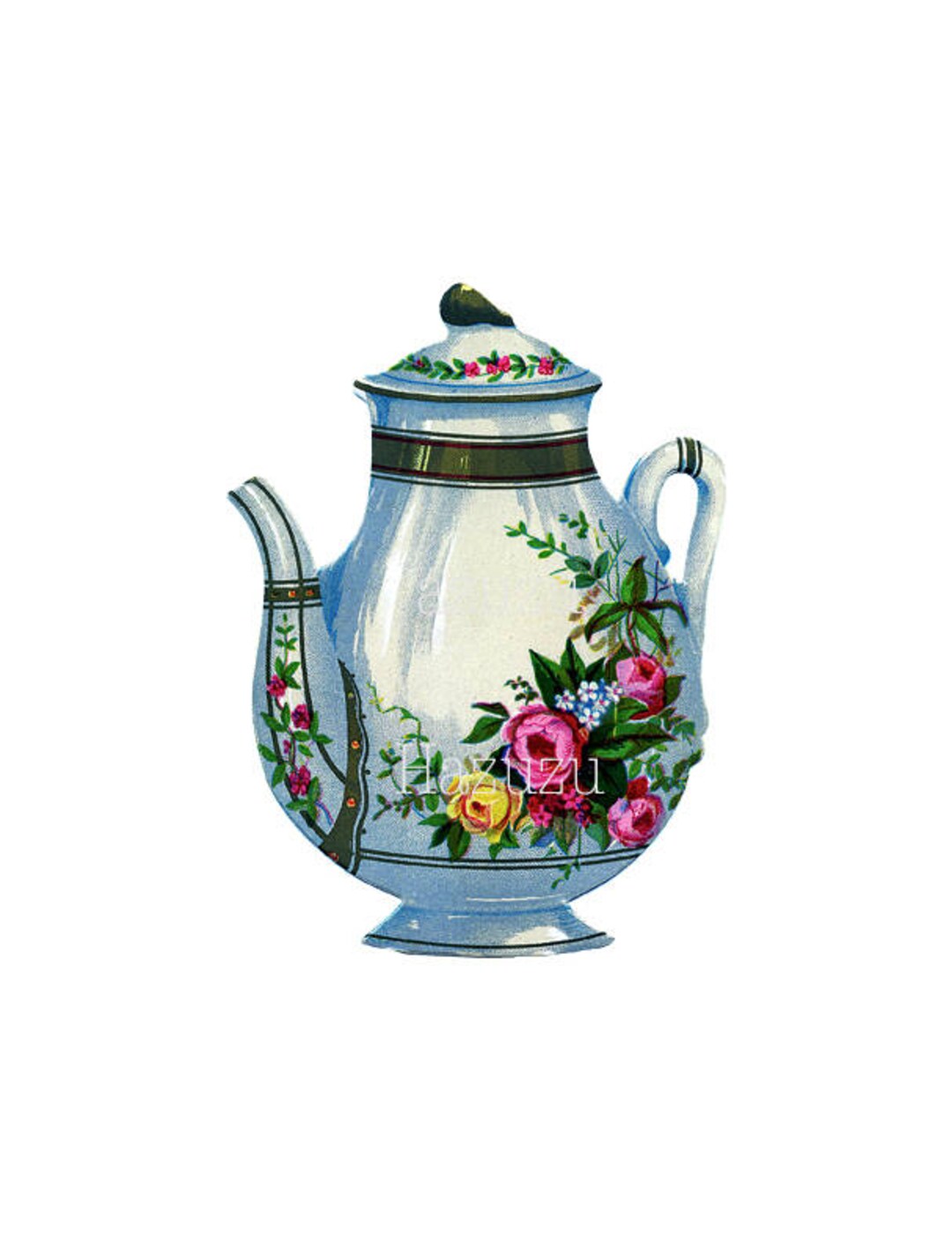 Vintage Teapot Victorian Tea Pot PNG Tea Party Clip Art Digital Stamp ...