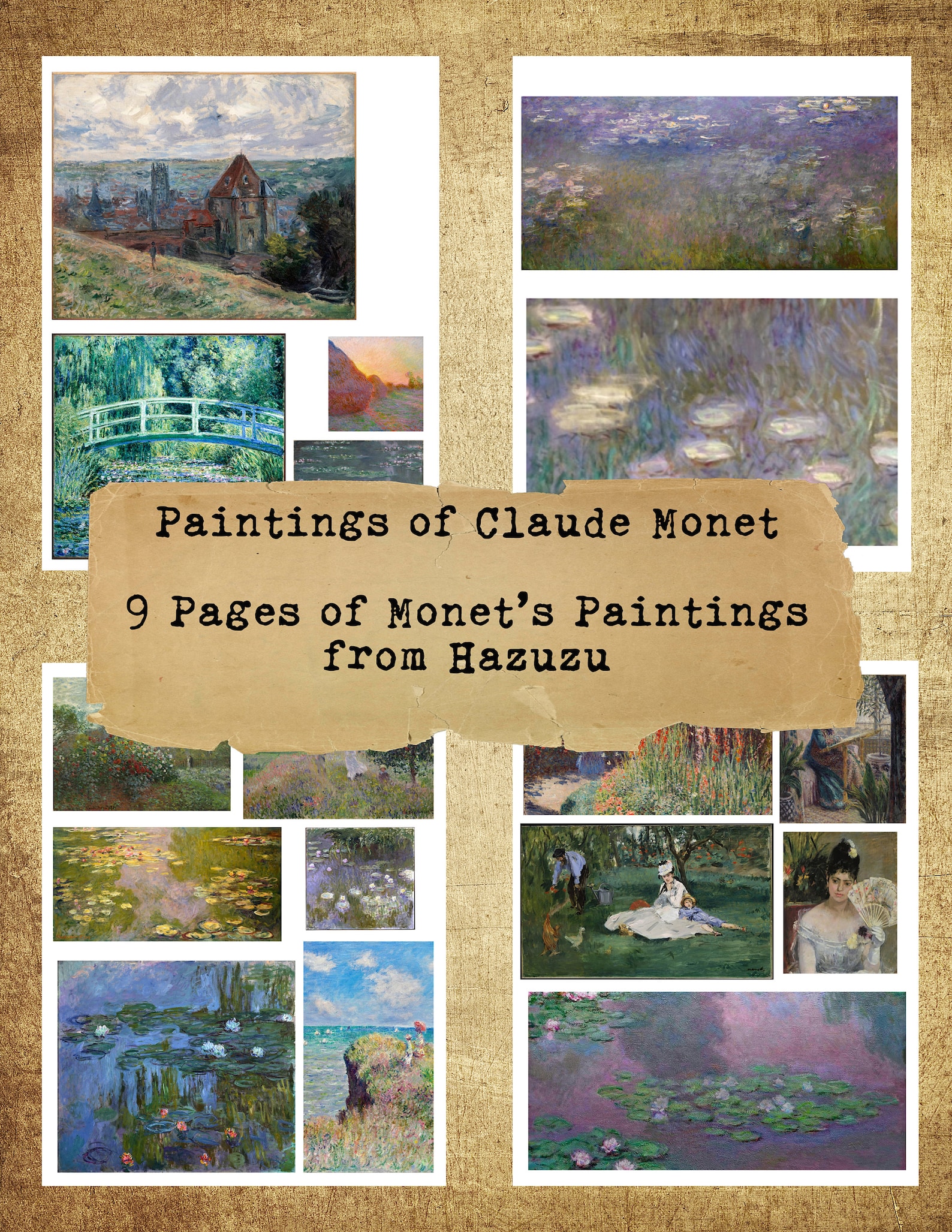 Claude Monet 9 Page Bundle Printable French Impressionist - Etsy