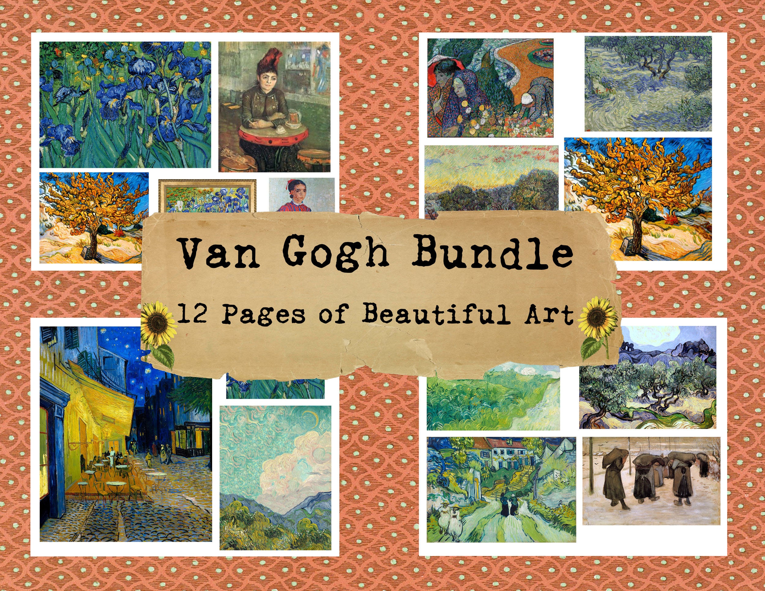 Van Gogh Bundle Printable Impressionist Paintings Paper Pack | Etsy