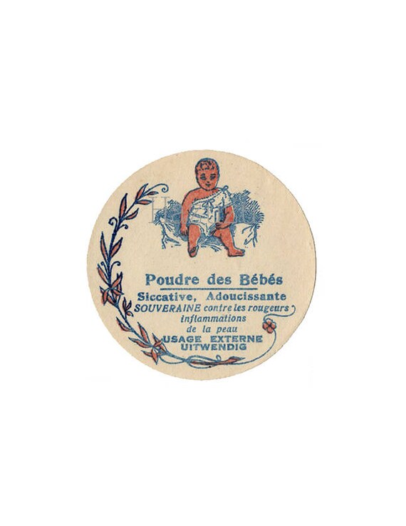 Vintage French Baby Powder Label PNG Paris Perfume Ephemera | Etsy